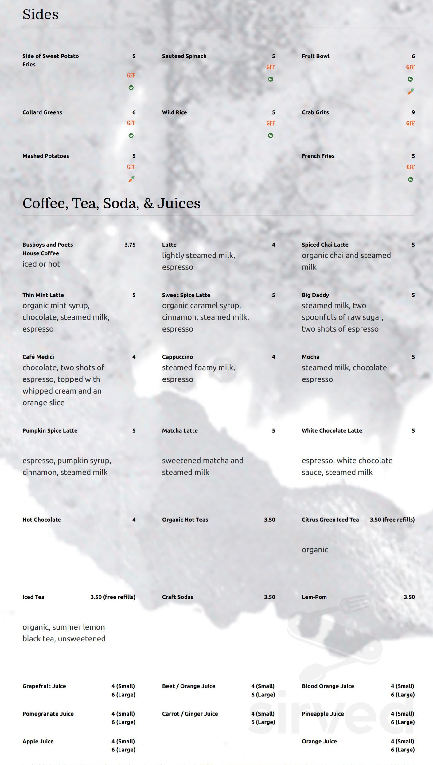 Busboys And Poets menu in Arlington, Virginia, USA