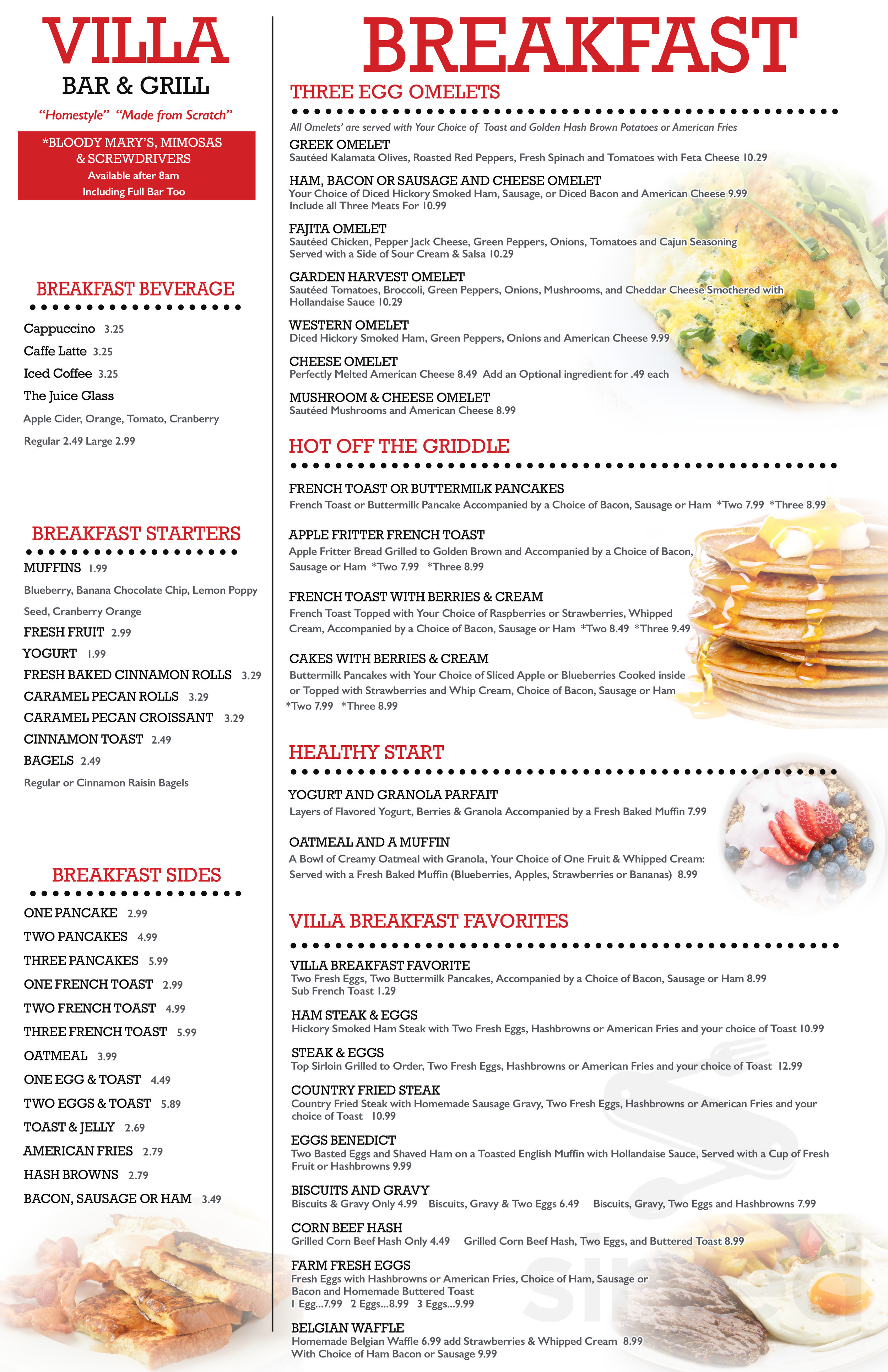 Villa Bar & Grill menus in Albertville, Minnesota, United States