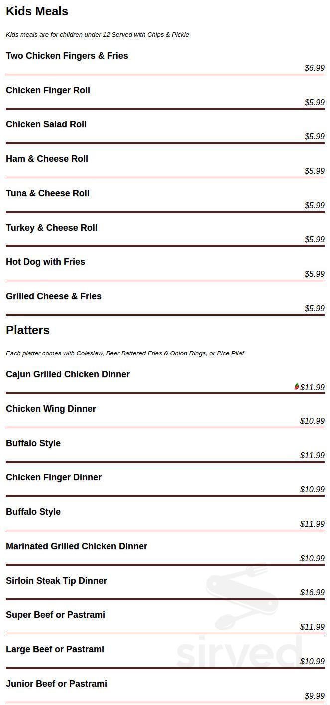 Menu - Holden MA's Specialty Sandwich Co | Sirved