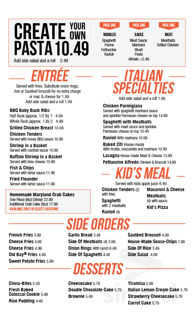 Seasons Pizza menu in Cockeysville, Maryland, USA