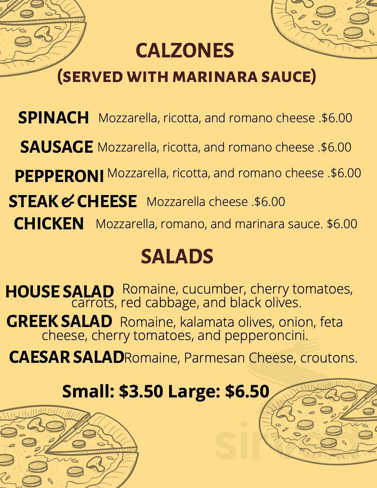 Christian's Pizza menu in Charlottesville, Virginia, USA