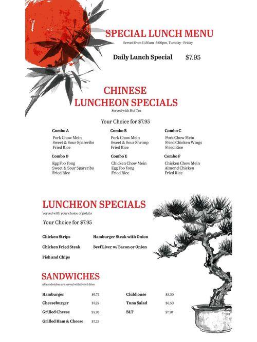 Golden Wheel Restaurant menu in Yakima, Washington, USA