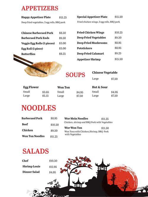 Golden Wheel Restaurant menu in Yakima, Washington, USA