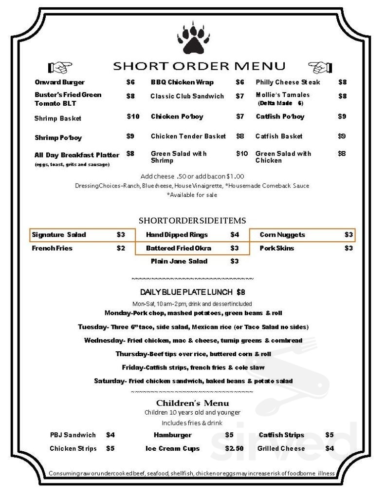 The Onward Store menus in Rolling Fork, Mississippi, United States