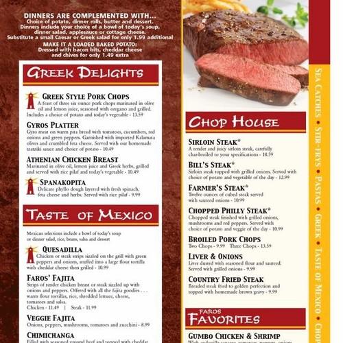 Faros Restaurant & Cocktails menu in Fond du Lac, Wisconsin, USA