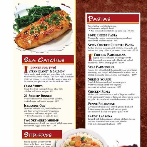 Faros Restaurant & Cocktails menu in Fond du Lac, Wisconsin, USA