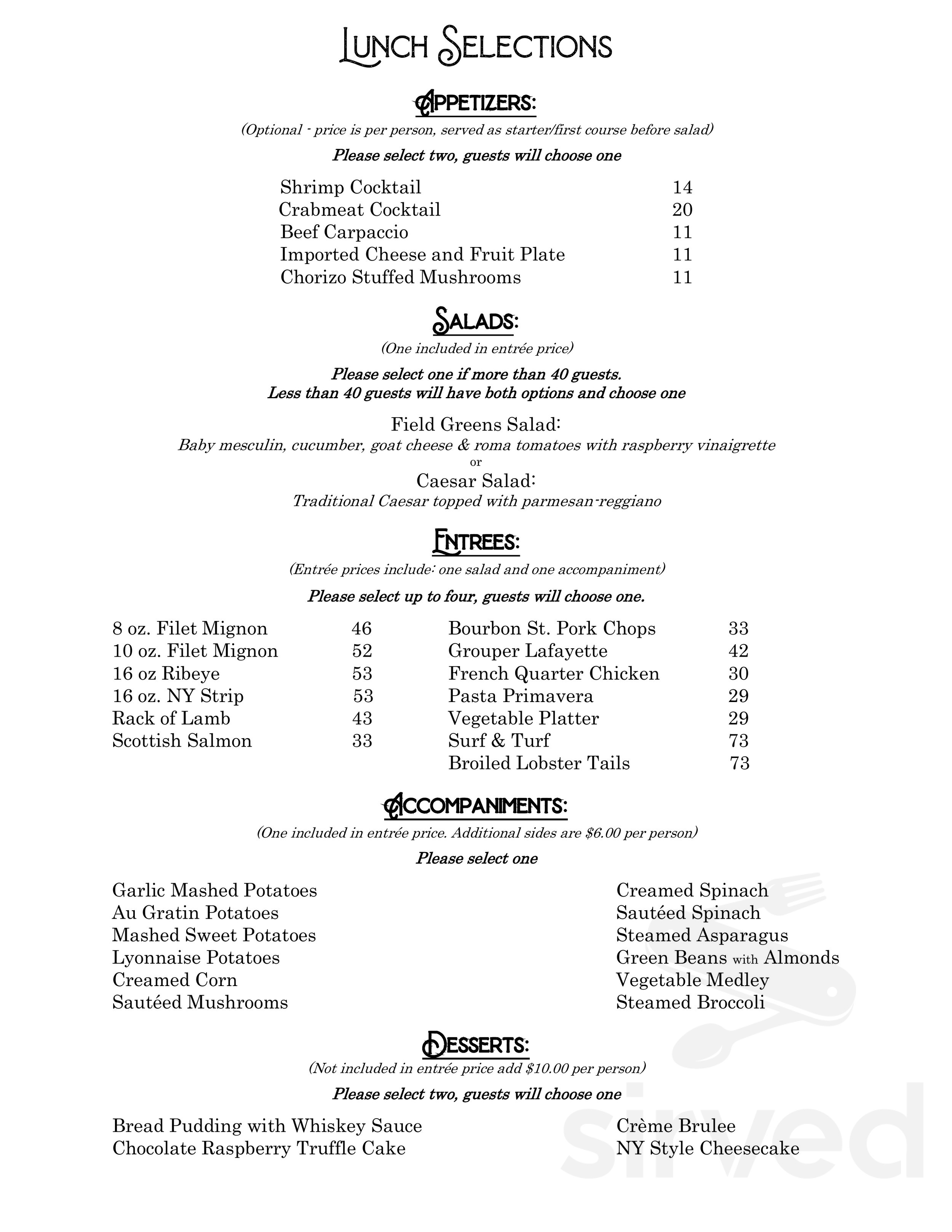 Rey's Restaurant menu in Raleigh, North Carolina, USA