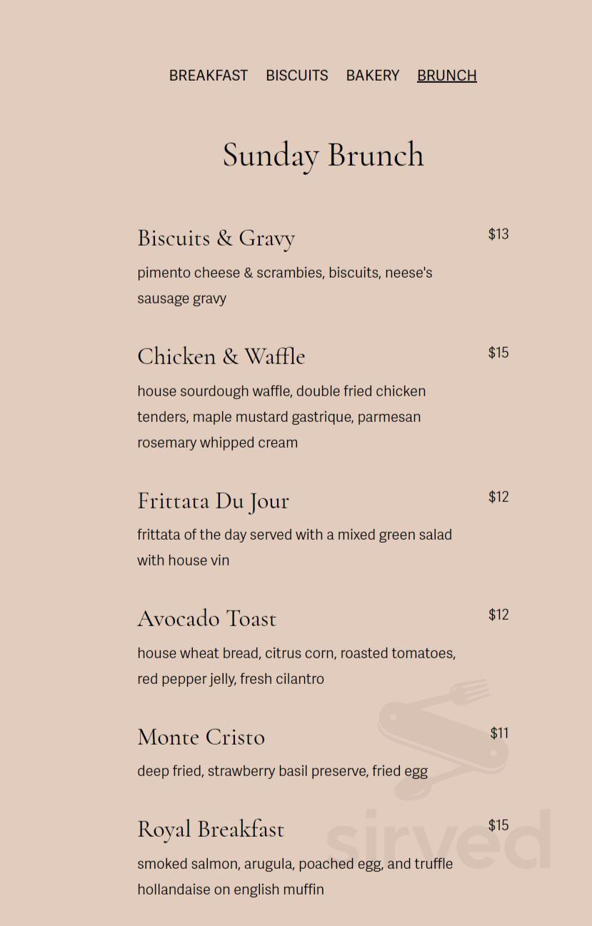 The Sage Mule menu in Greensboro, North Carolina, USA