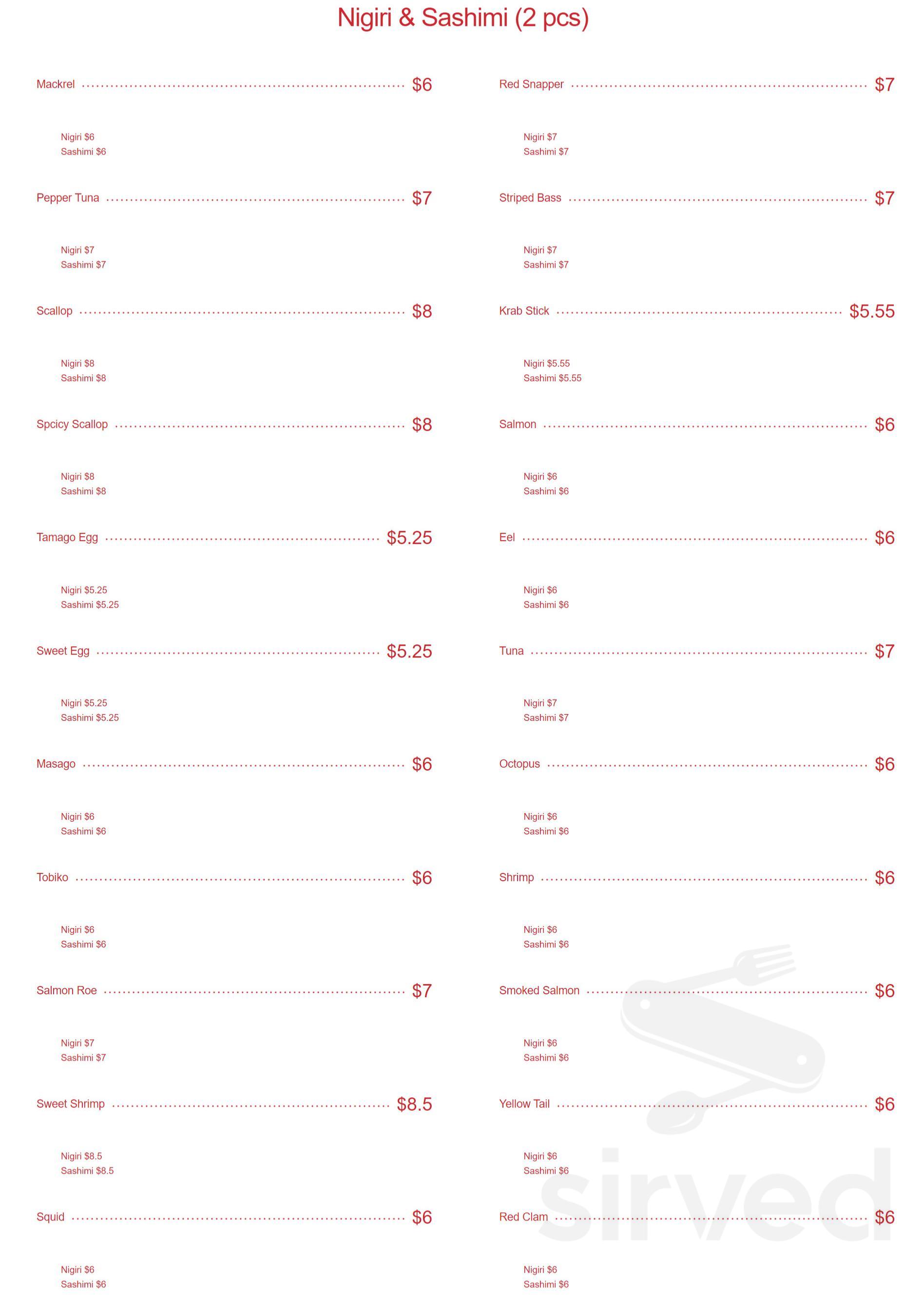 Menu for Big Bamboo Asian Fusion in Port Charlotte, FL | Sirved