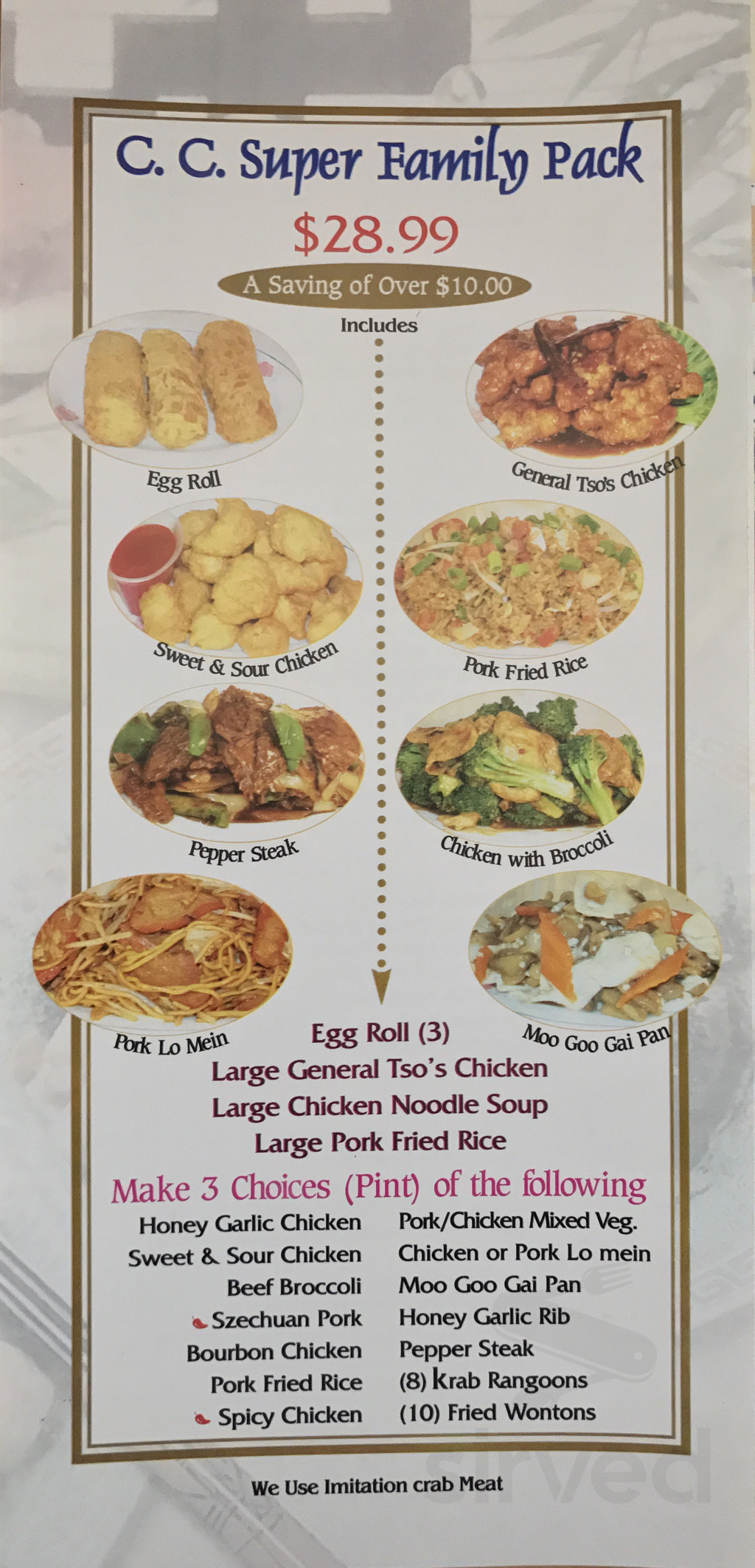 C C Chinese Cooking menu in Pembroke Pines, Florida, USA