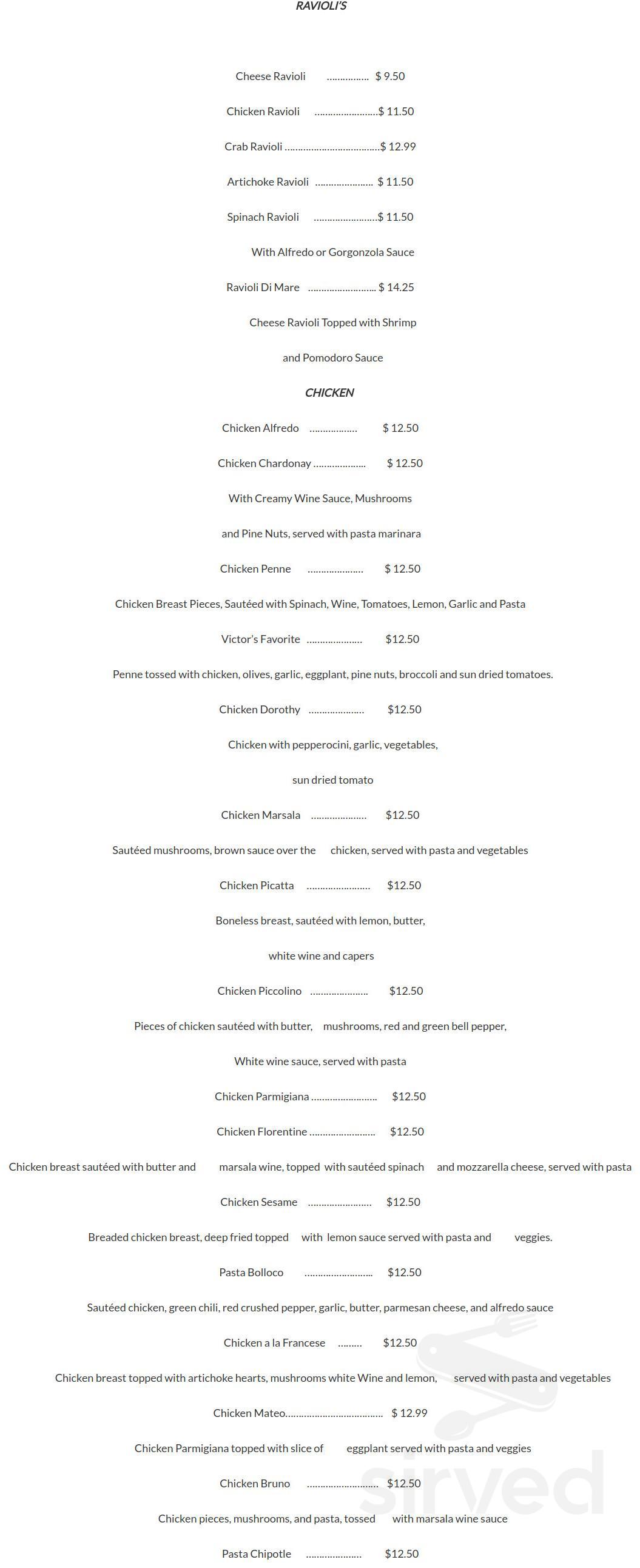 Menu for Piccolino in Santa Fe, NM | Sirved