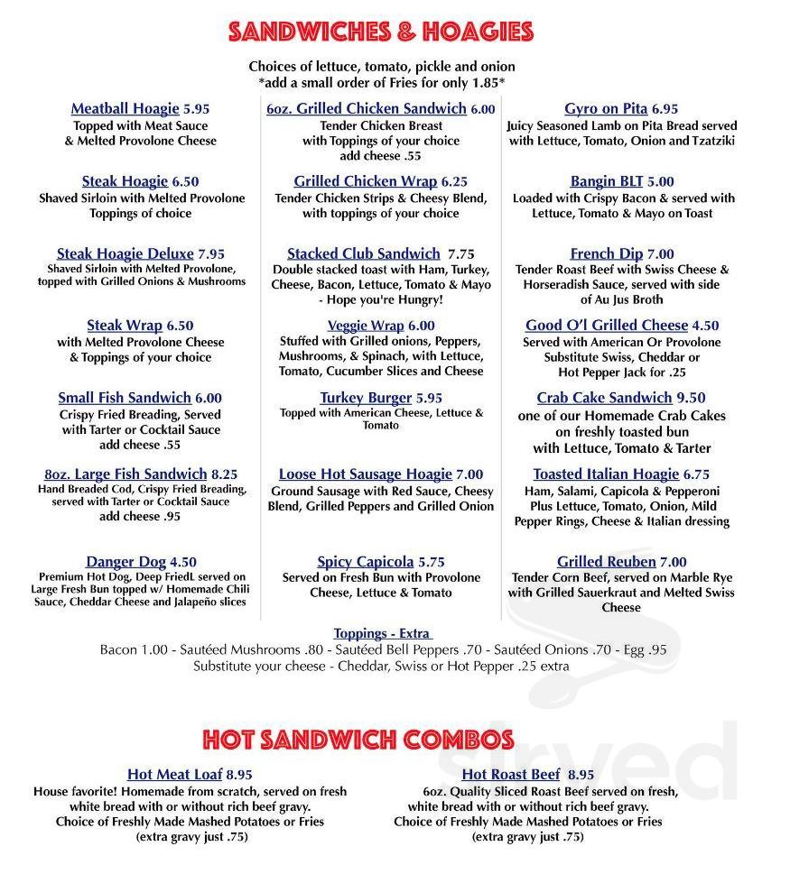 Saxon Inn menu in Natrona Heights, Pennsylvania, USA