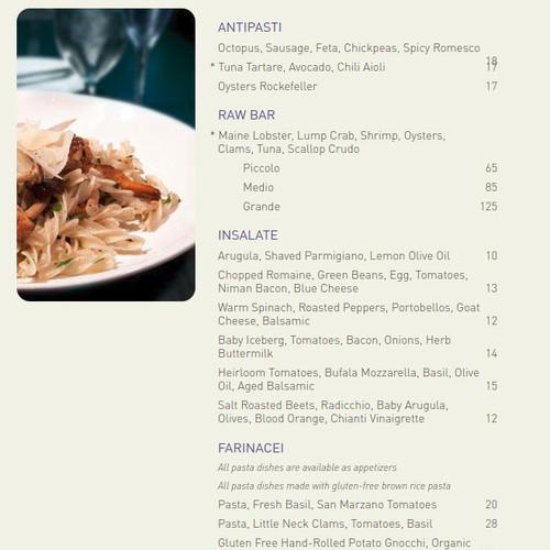 Davio's Northern Italian Steakhouse menu in The Colony, Texas, USA