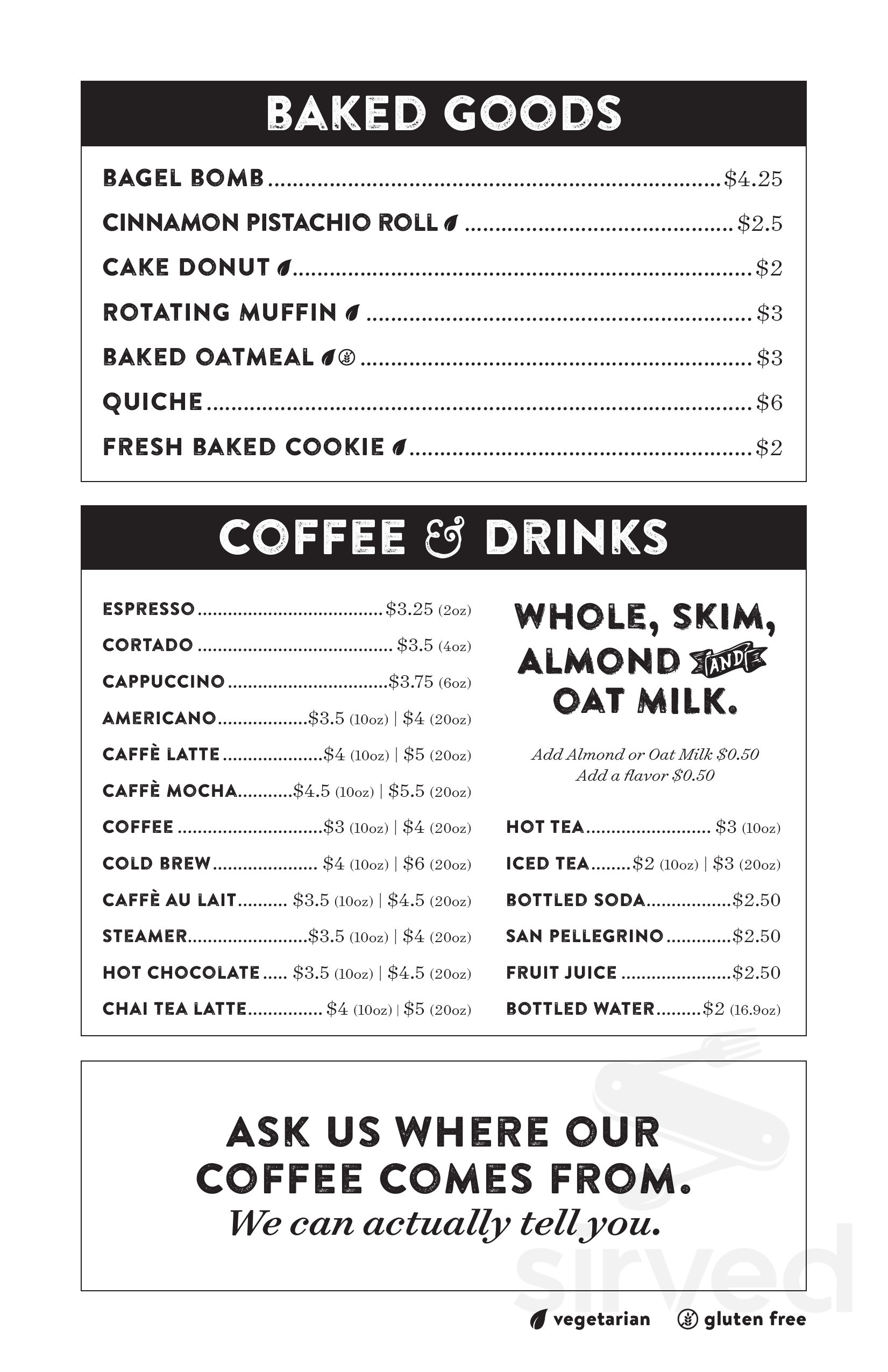 Menu - Winona Lake IN's Light Rail Cafe & Roaster | Sirved