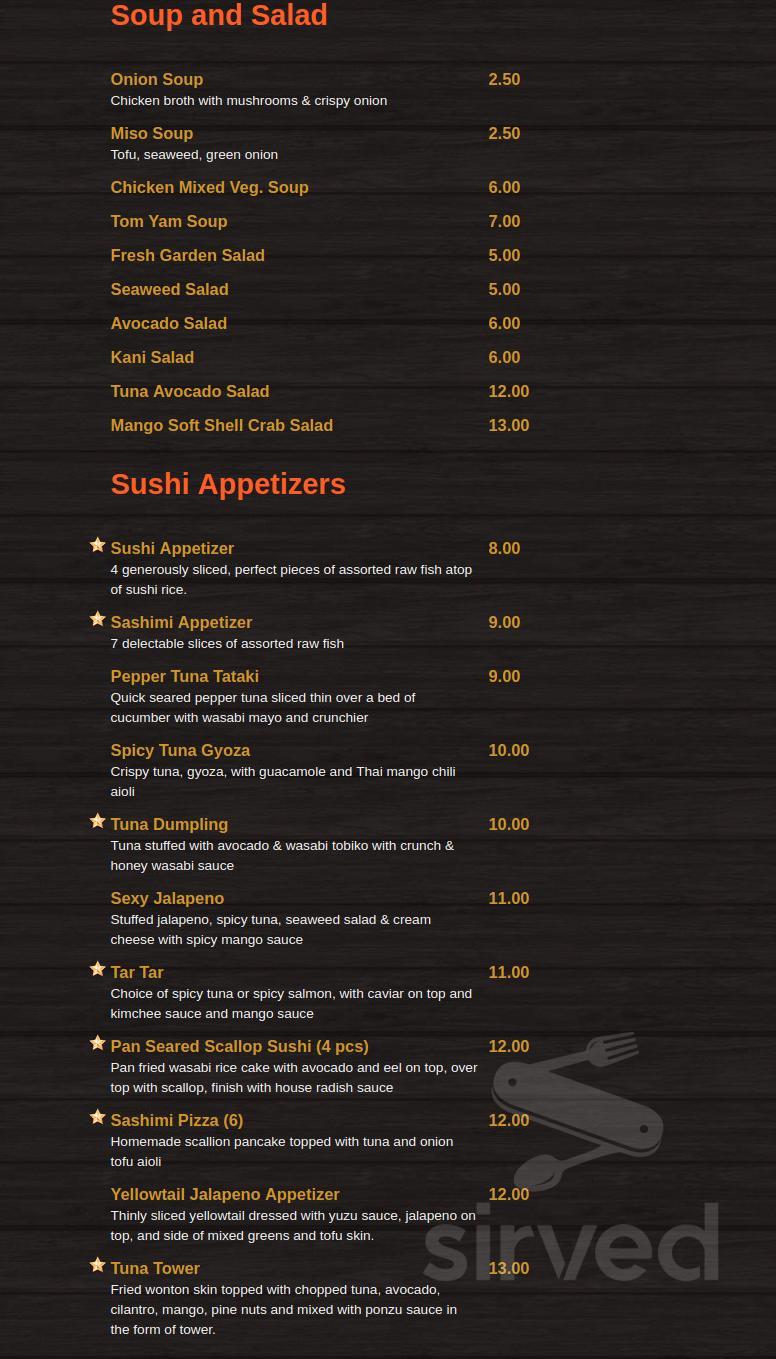 Zaza Japan menu in East Northport, New York, USA