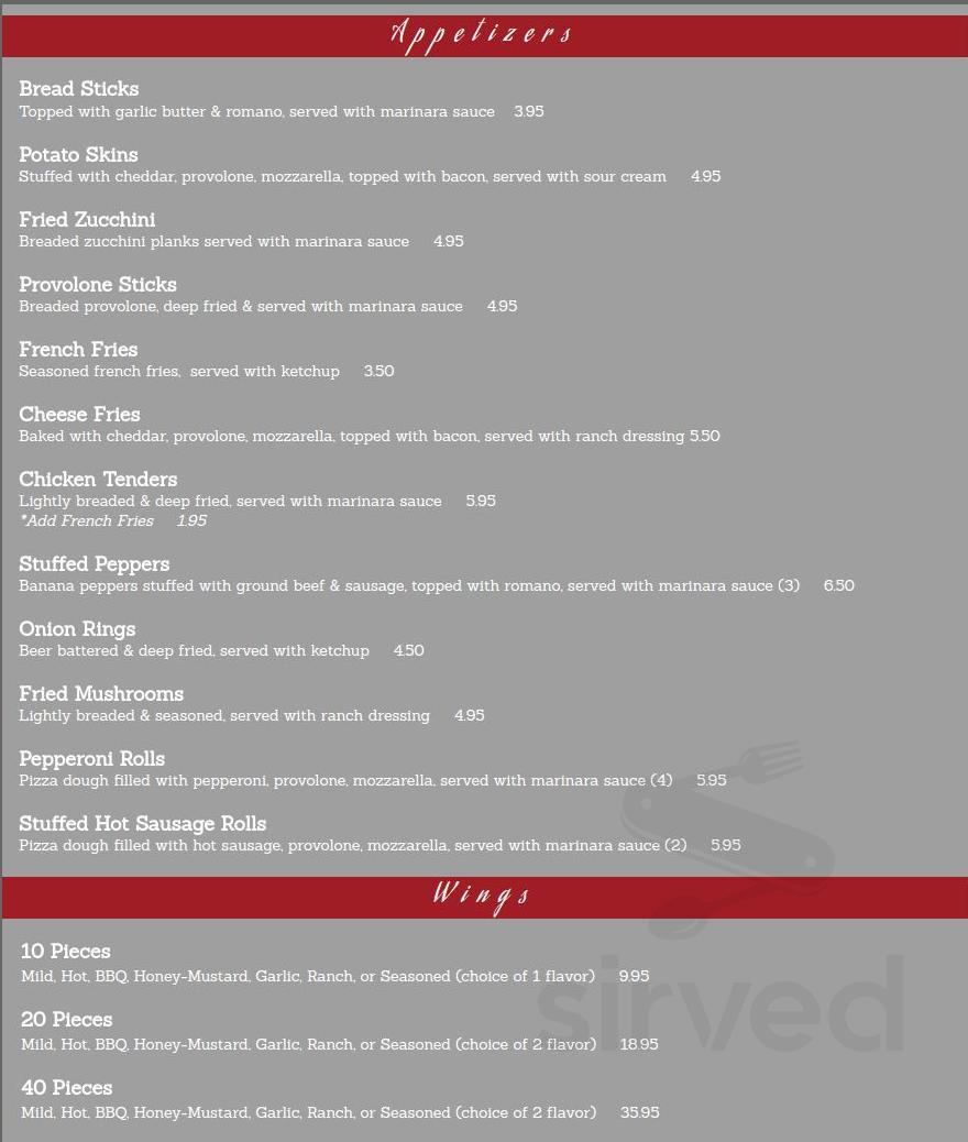 Pizza Pie menu in Butler, Pennsylvania, USA