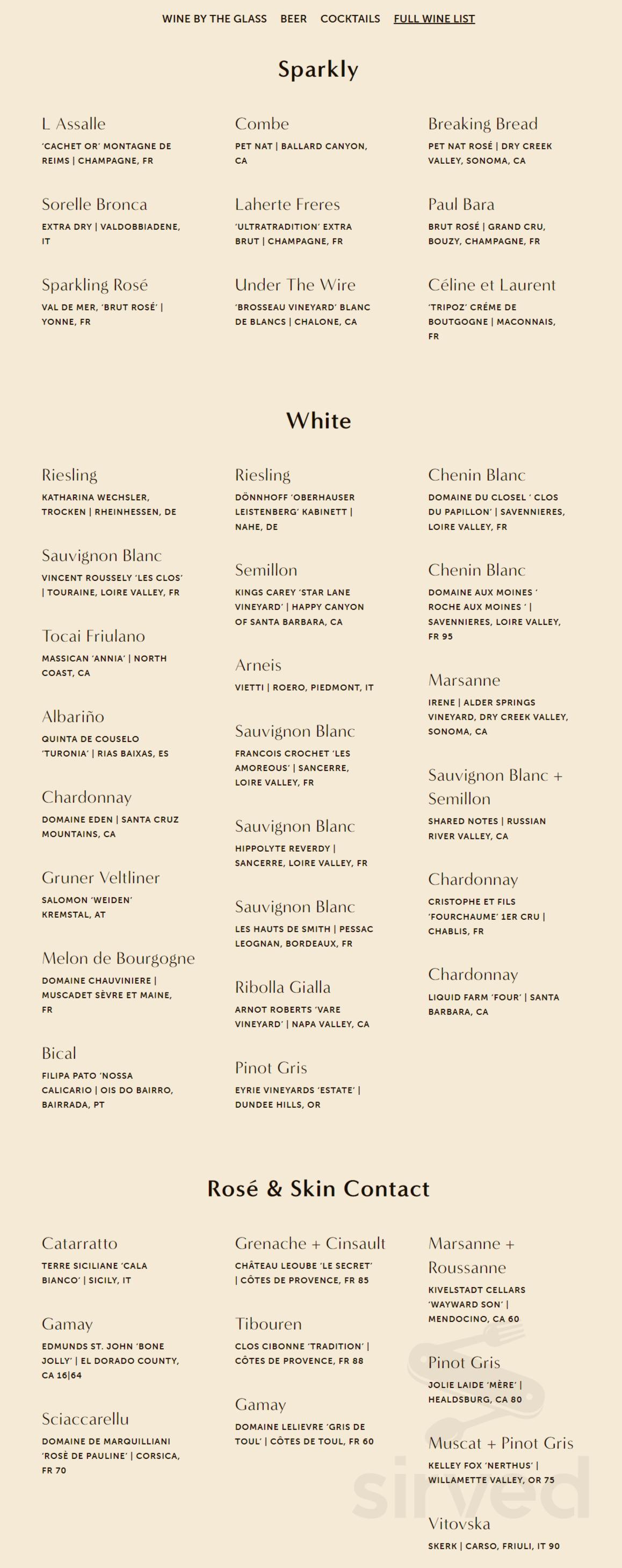 Agnes restaurant & cheesery menu in Pasadena, California, USA