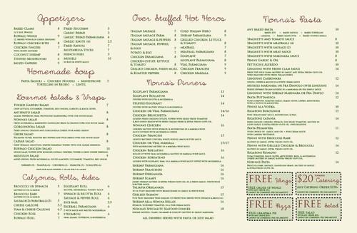 Nonna Bella's menu in North Babylon, New York, USA