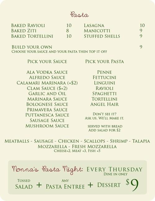 Nonna Bella's menu in North Babylon, New York, USA
