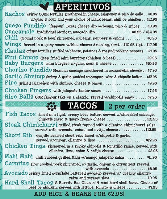 Burrito Bar menu in Staten Island, New York, USA