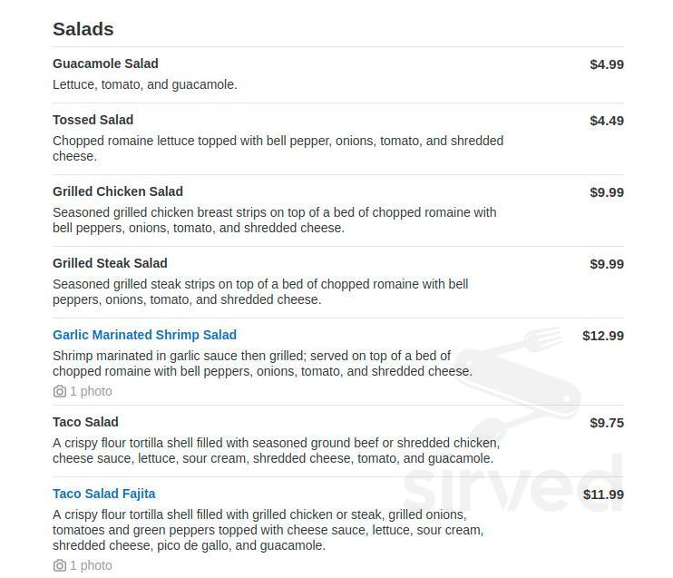 Menu - Lafayette IN's Riviera Maya Grill | Sirved