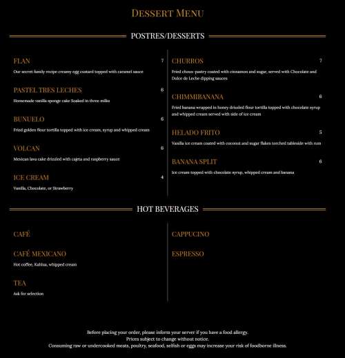 Casa Don Manuel menu in Wayne, New Jersey, USA
