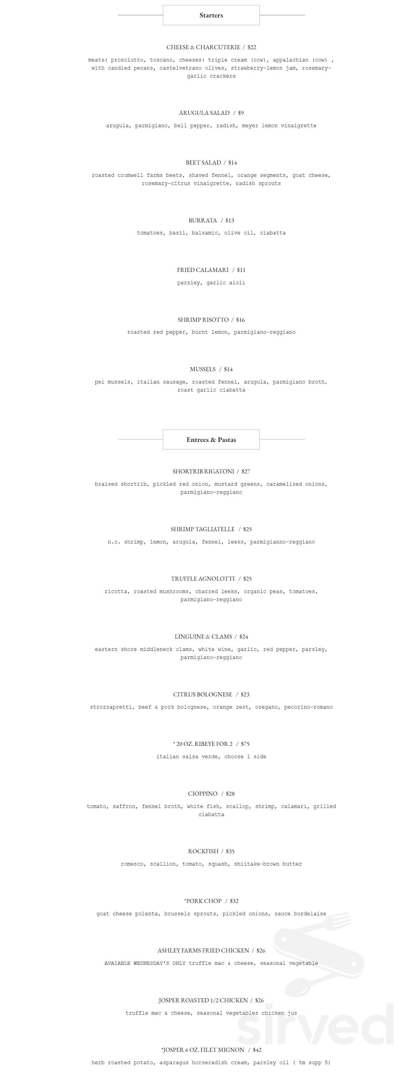 Terrapin Restaurant menu in Virginia Beach, Virginia, USA