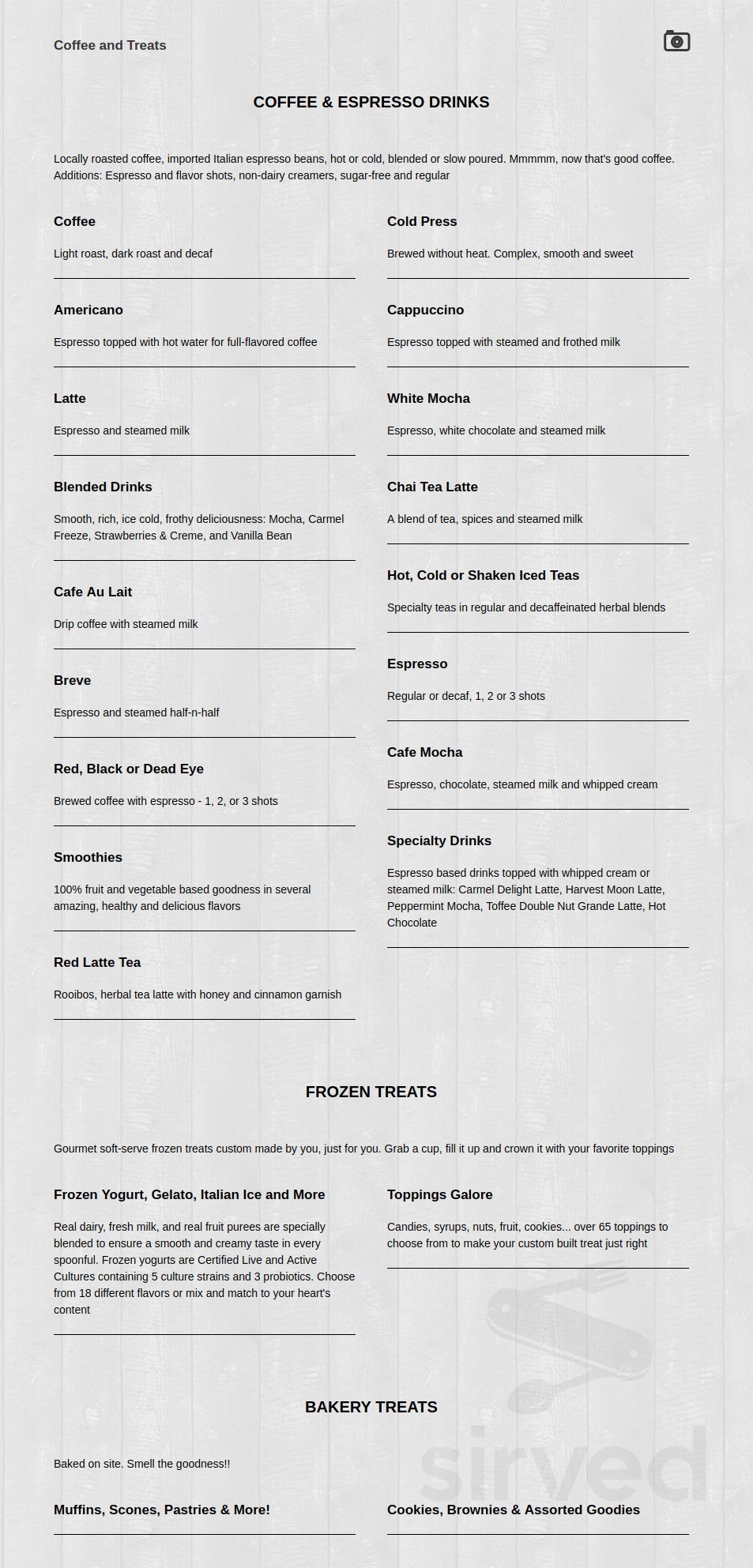 Menu - Fairmont MN's Graffiti Corner | Sirved