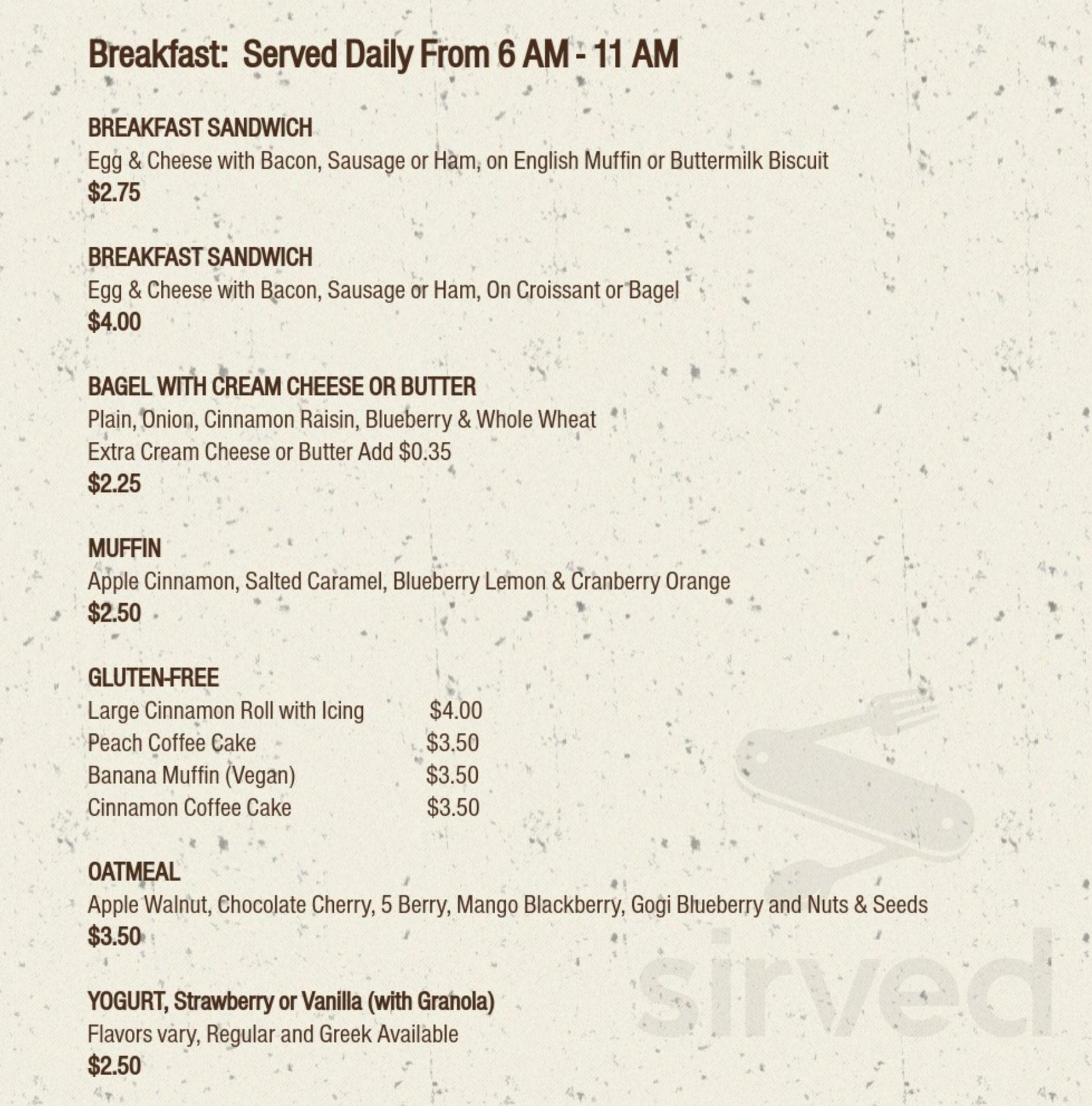 Menu - Circleville OH's Scioto Valley Coffee | Sirved