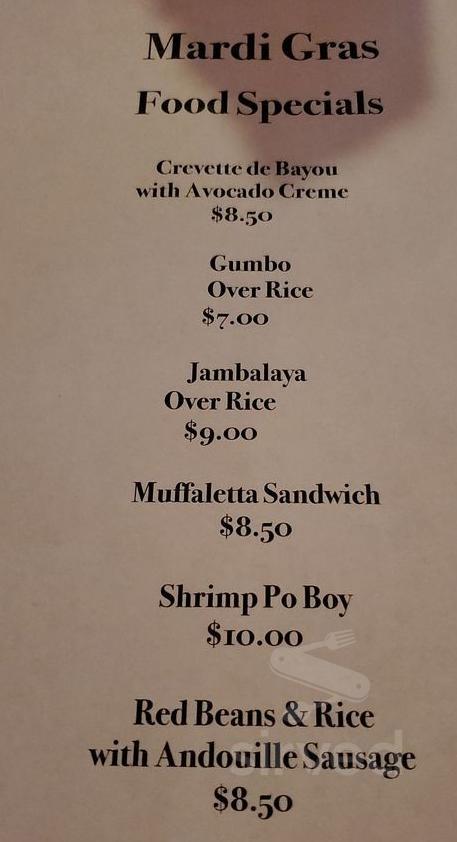 Circus Bar menu in Pompano Beach, Florida, USA