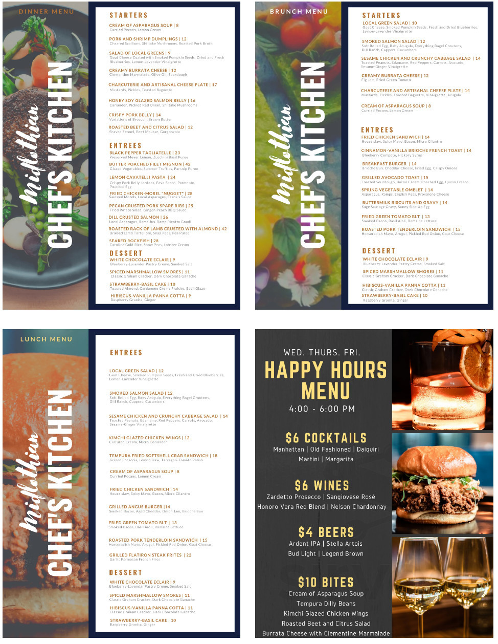 Menu for Midlothian Chef's Kitchen in North Chesterfield, VA | Sirved