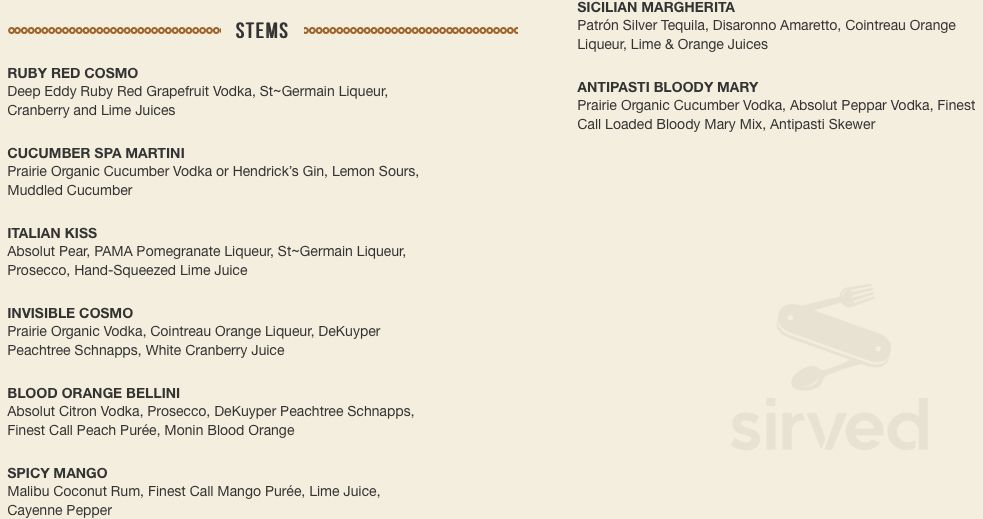 Biaggi's Ristorante Italiano menu in Naperville, Illinois, USA