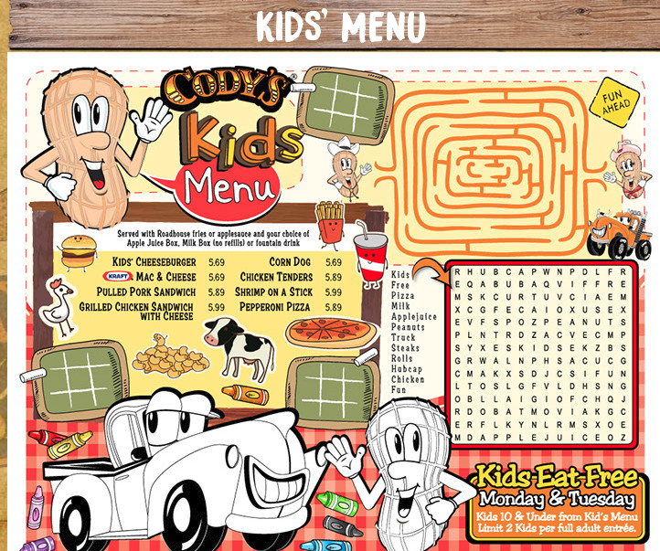Cody's Original Roadhouse - Spring Hill menu in Spring Hill, Florida, USA