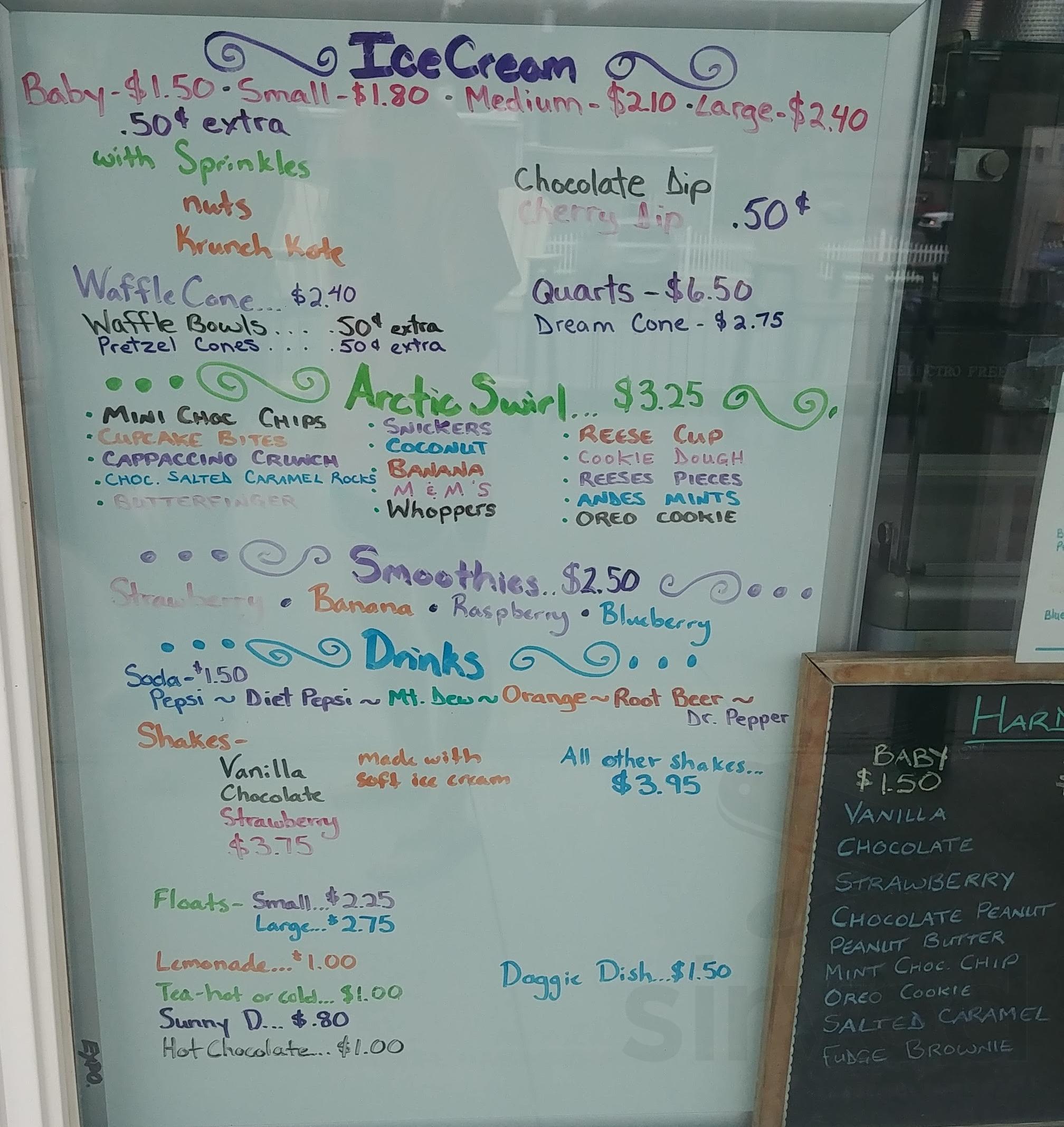 Country Cottage Ice Cream Parlor menu in Wysox, Pennsylvania, USA