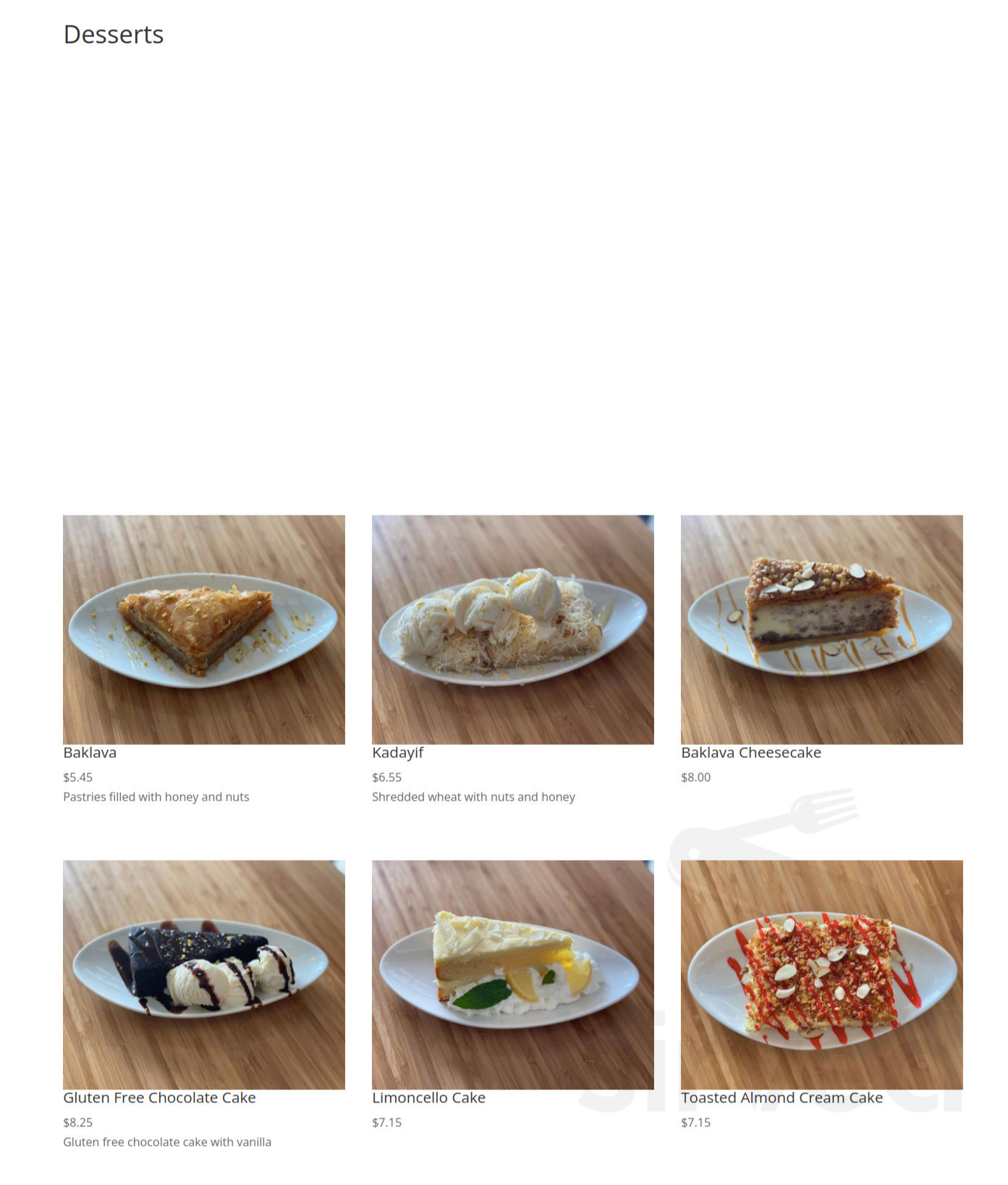 Bodrum Mediterranean Kitchen menu in Jacksonville, Florida, USA