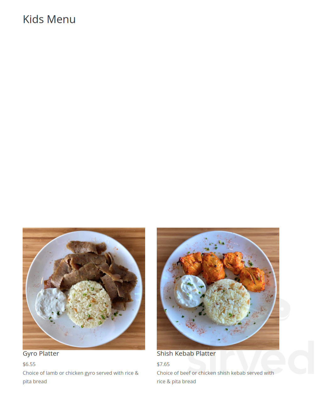 Bodrum Mediterranean Kitchen menu in Jacksonville, Florida, USA