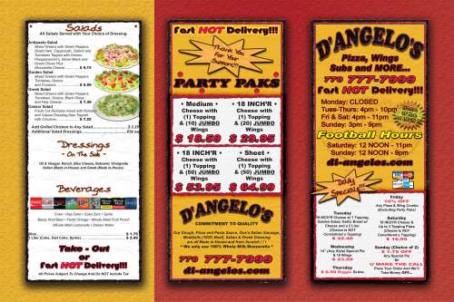D'Angelo's menu in Woodstock, Georgia, USA