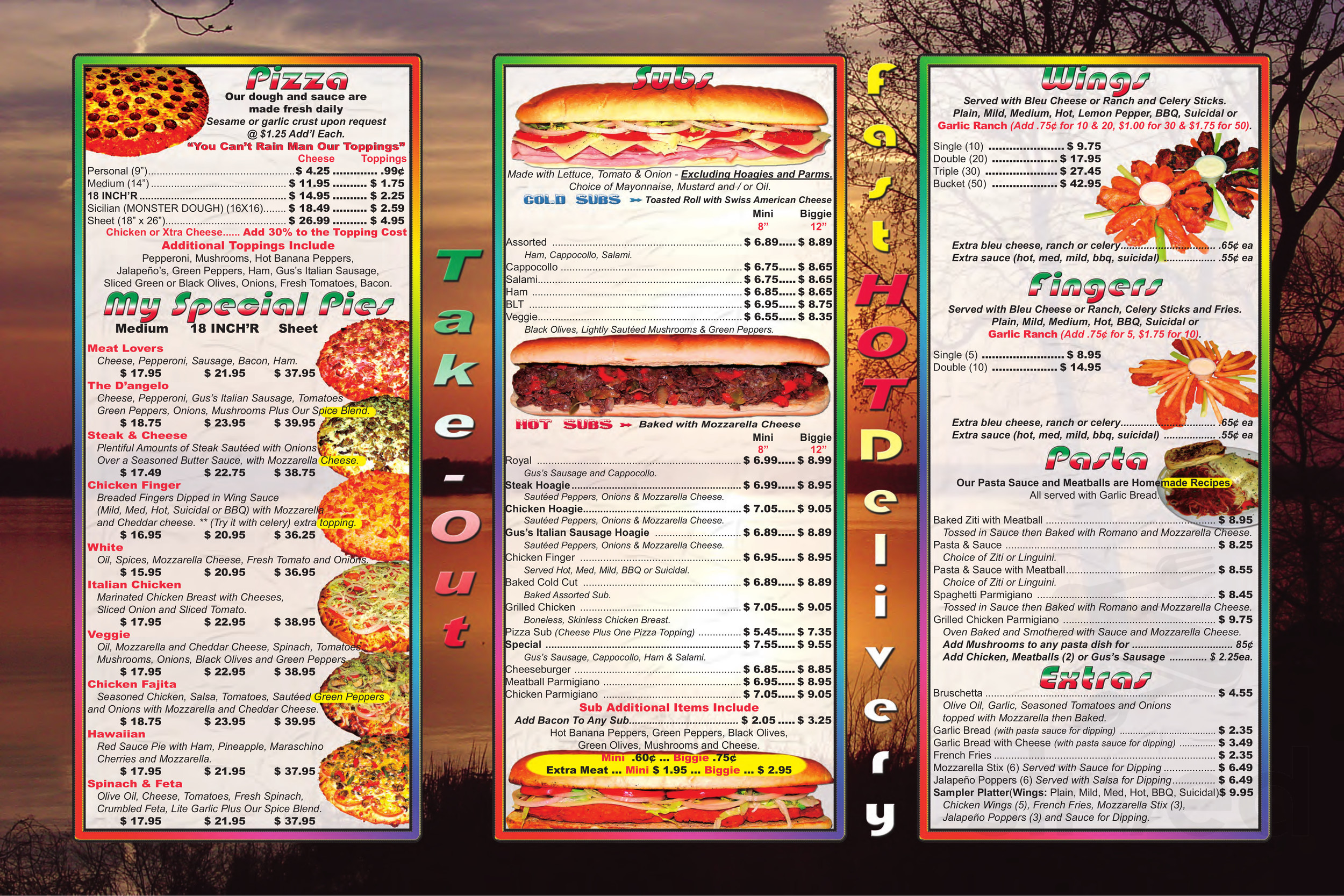 D'Angelo's menu in Woodstock, Georgia, USA
