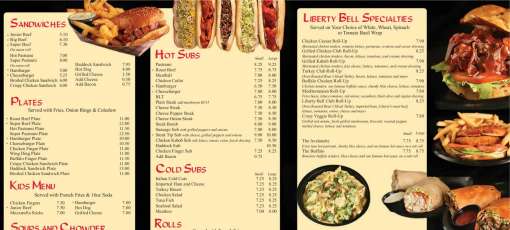 Menu for Liberty Bell in Melrose, MA | Sirved