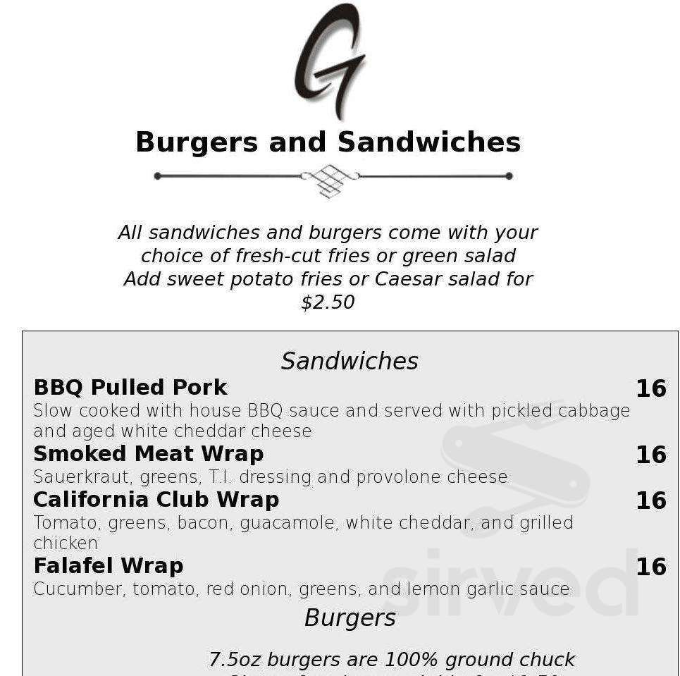 The Granite menus in Bancroft, Ontario, Canada