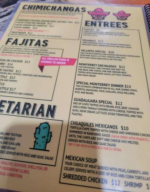 Monterrey Mexican Restaurant menu in Knoxville, Tennessee, USA