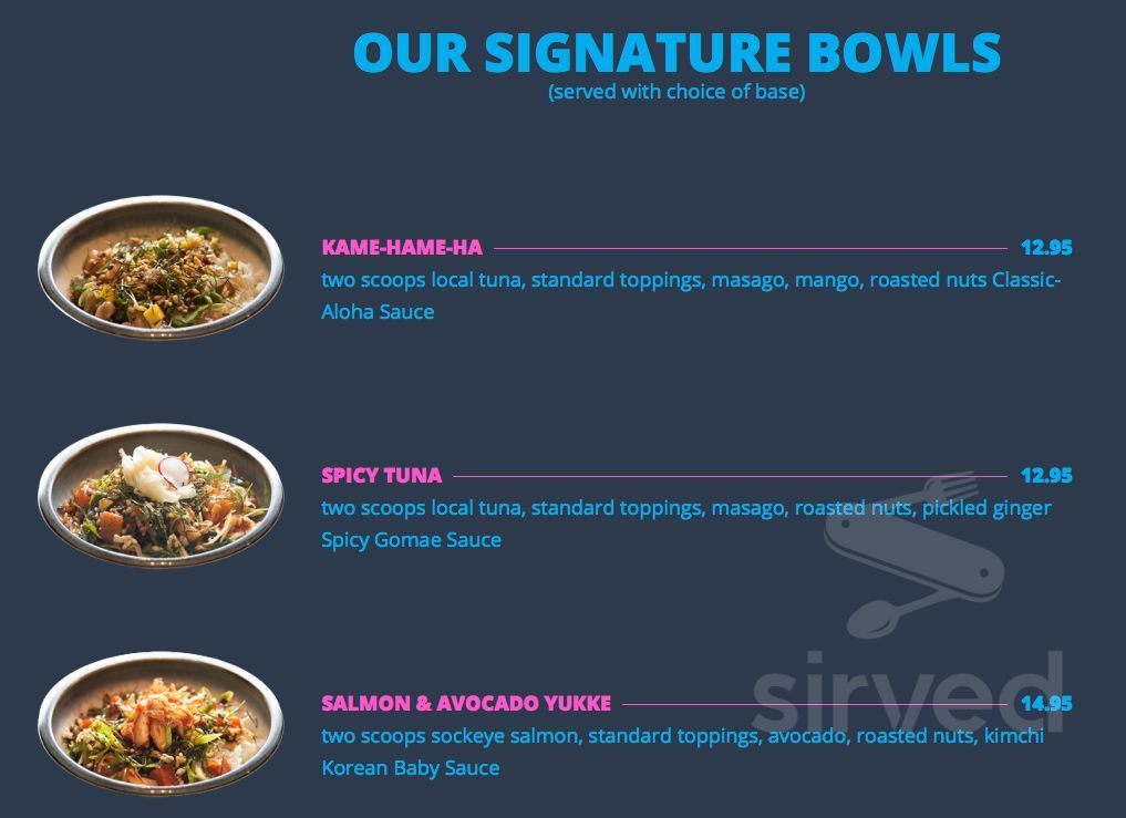 Menu - Vancouver BC's The PokéMan Kakigori Café & Poké Shop | Sirved