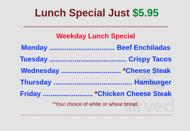 Ken's Tacos menu in Austin, Texas, USA