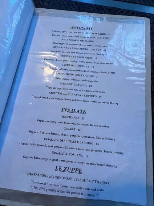 Casa Modena menu in Los Angeles, California, USA