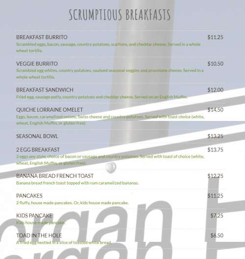 Lawson's Bakery menu in Morgan Hill, California, USA