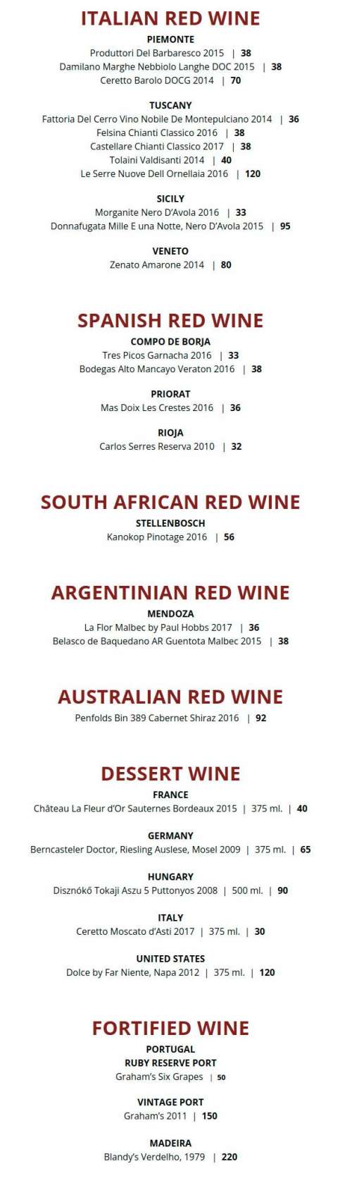 Canyons Steak House at Soboba menu in San Jacinto, California, USA