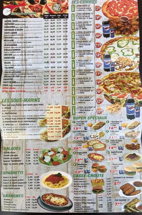 Restaurant Dino Rawdon menu in Rawdon, Quebec, Canada