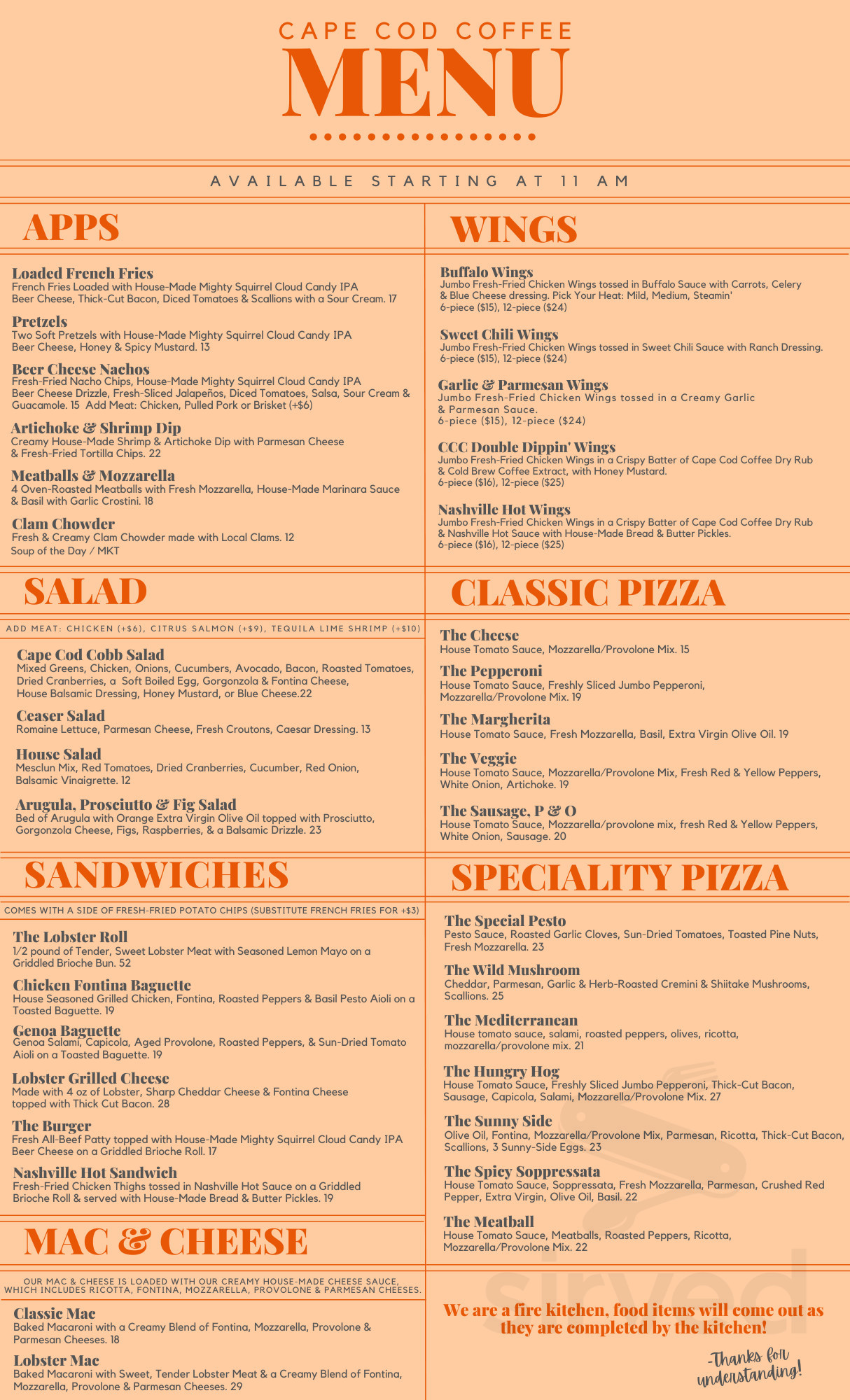 Cape Cod Coffee @ Mashpee Commons menu in Mashpee, Massachusetts, USA