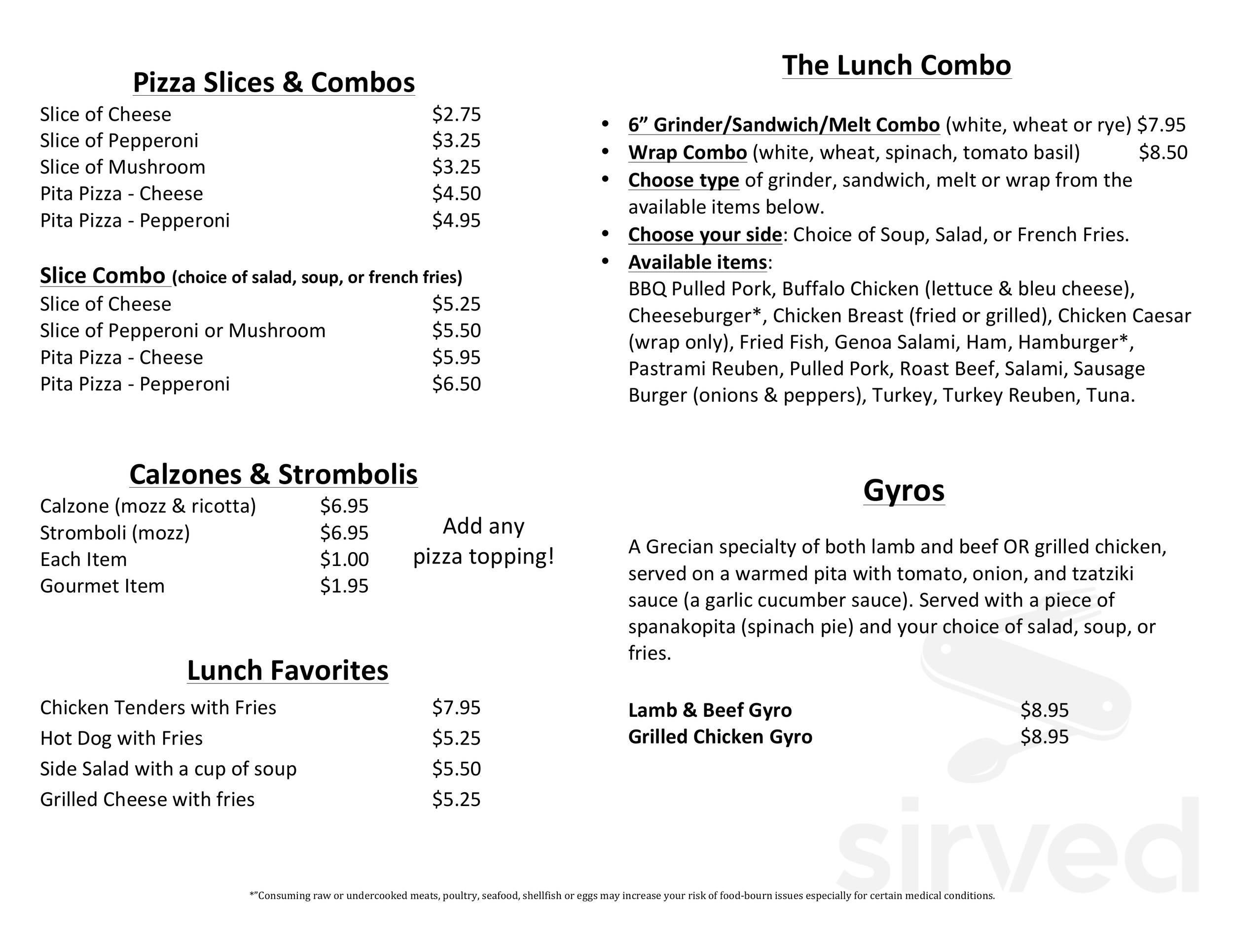 Irene's Family Restaurant menu in Norwich, Connecticut, USA