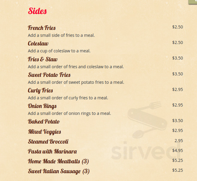 Irene's Family Restaurant menu in Norwich, Connecticut, USA